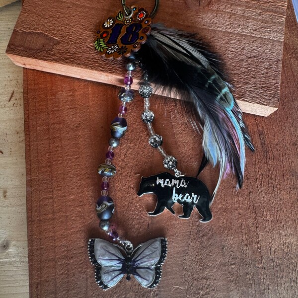 Rooster and Pheasant Feather Credit Card Clip With Skulls Bead Accents ...