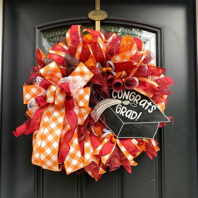 CUSTOM Congrats Grad Door Hanger Sign Congratulations - Etsy