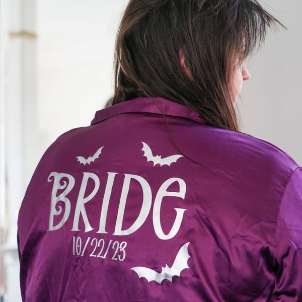 Bridal Bats Robe, Bridesmaid Robes, Gothic Bridal Party,gothic Bride ...