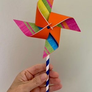 Orange and Blue Pinwheels Construction Party - Etsy