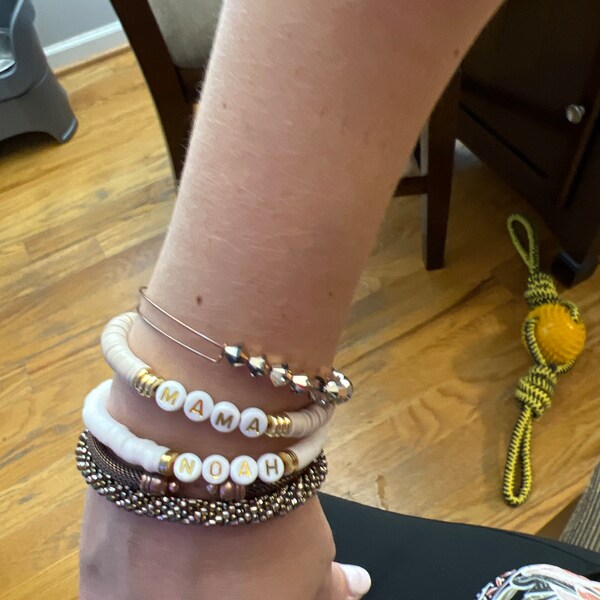 Beaded Bracelets, Personalized Name Bracelet, Name Bracelet, Heishi Bead Bracelet, Friendship ...