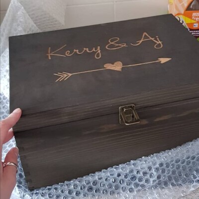 Engraved Wedding Box Personalised Couples Gift Anniversary Gift Idea ...