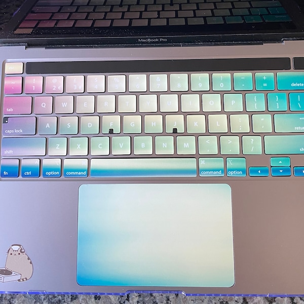 Pastel MacBook Keyboard Stickers Gradient MacBook Keyboard Decal Beach ...