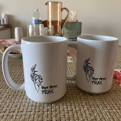But First Pray Coffee Mug Psalm 55:17 Scripture Coffee Mug Christian ...