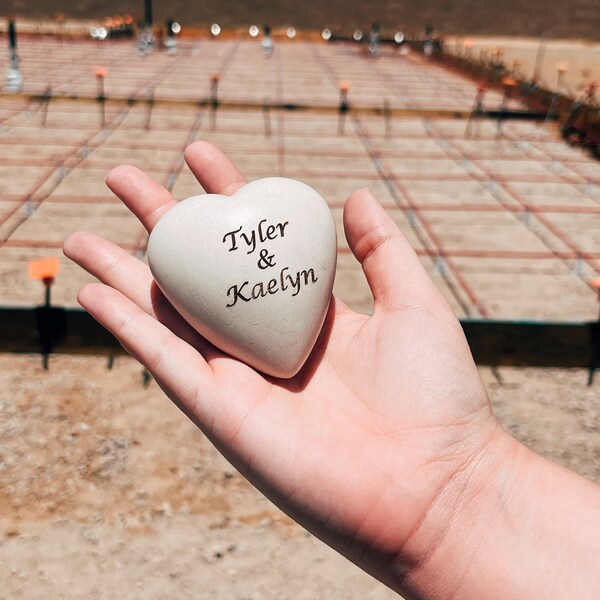 Natural Hand-carved Heart Stone Paper Weight - Wedding Favors ...