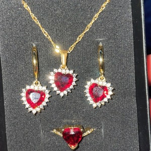 Lana Del Rey Different Color Necklace, Diamond Heart Set, Royal Heart ...