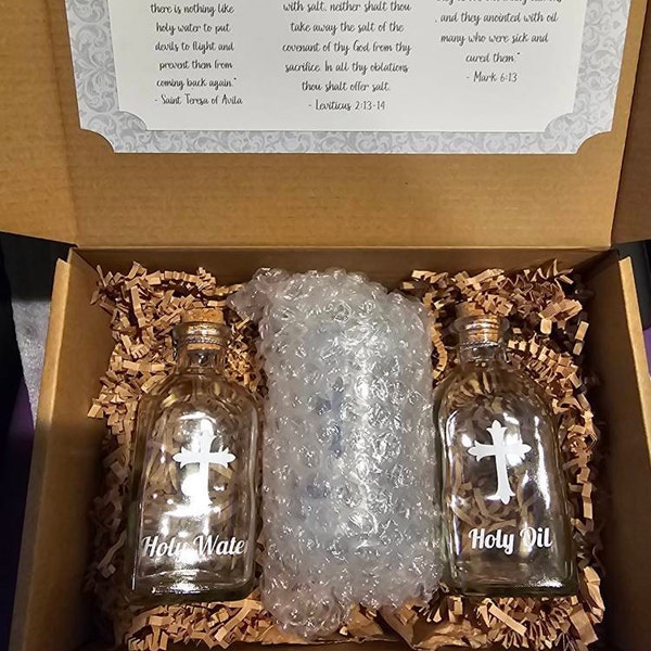 Catholic Bottle Set (holy Water, Blessed Salt, Holy Oil) - Etsy