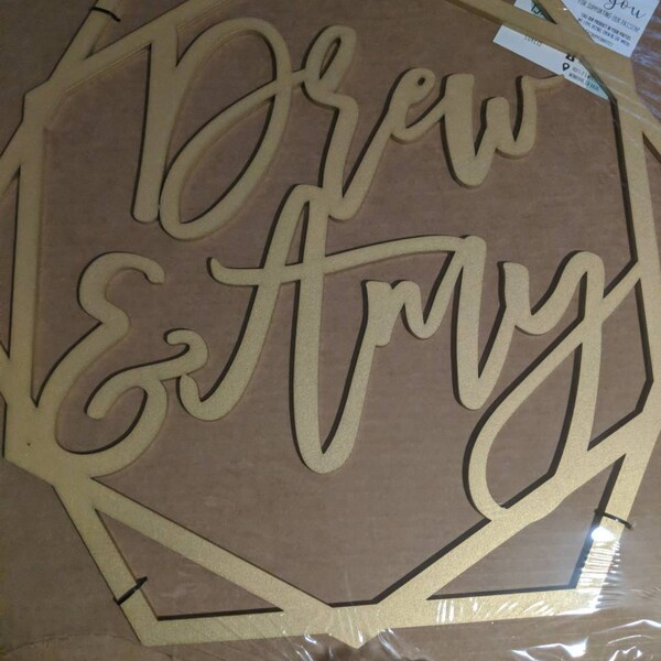 Custom Name Sign Backdrop, Geometric Name Sign Wood, Wedding Backdrop ...