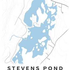 Custom Lake Map Print, Lake House Art Digital Download Lake Poster Wall ...
