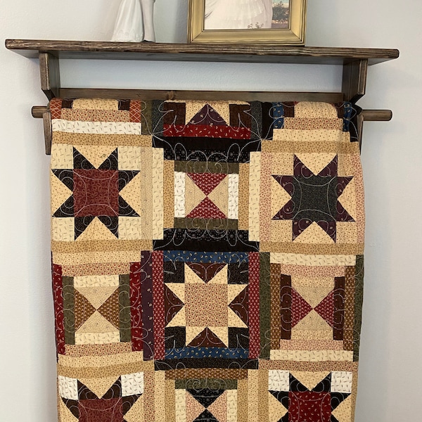 Quilt Rack – Single Quilt Rack - Wooden Quilt Rack - Quilt Rack Wall ...