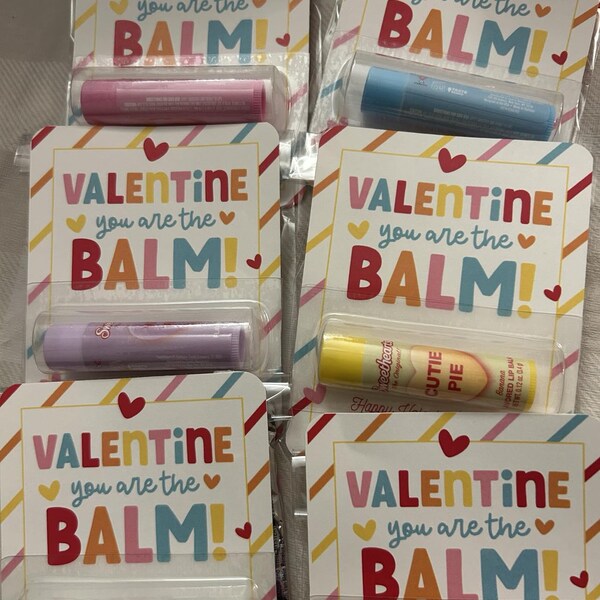 Lip Balm Valentine's Day Card Printable Kids Classroom Chapstick ...