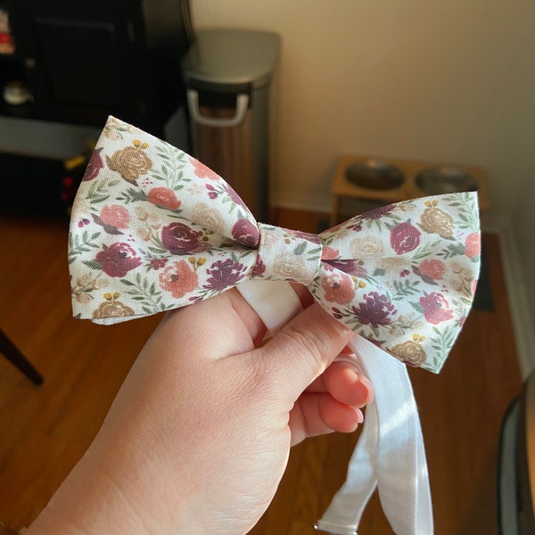 Burgundy Flowers Bow Tie, Burgundy Floral Bow Tie, Mens Wedding Bow Tie ...