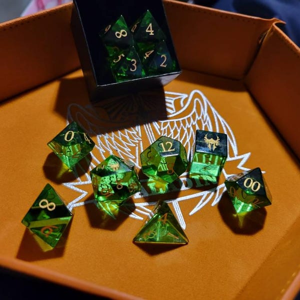 Natural Stone Dnd Full Dice Set| Tiger Eye Dnd Dice Set Sorcerer ...