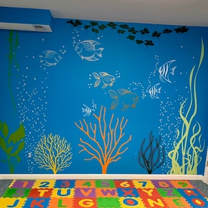 Underwater Wall Decal Under the Sea Aquarium Vinyl Large Art - Etsy ...