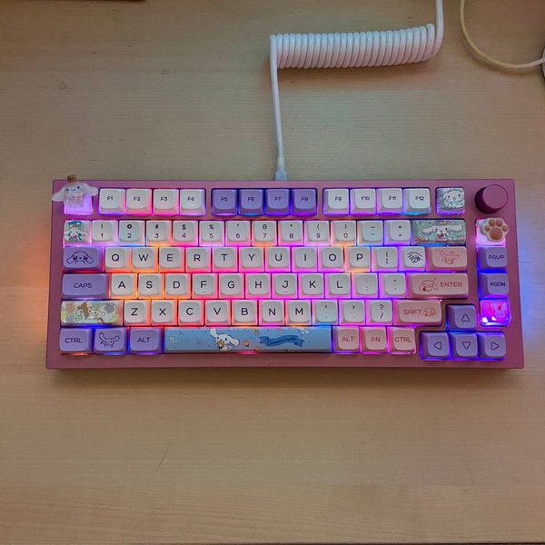 Cartoon Keycap | Kawaii | Mechanical Keyboard | Pink Keycap | 3D ...