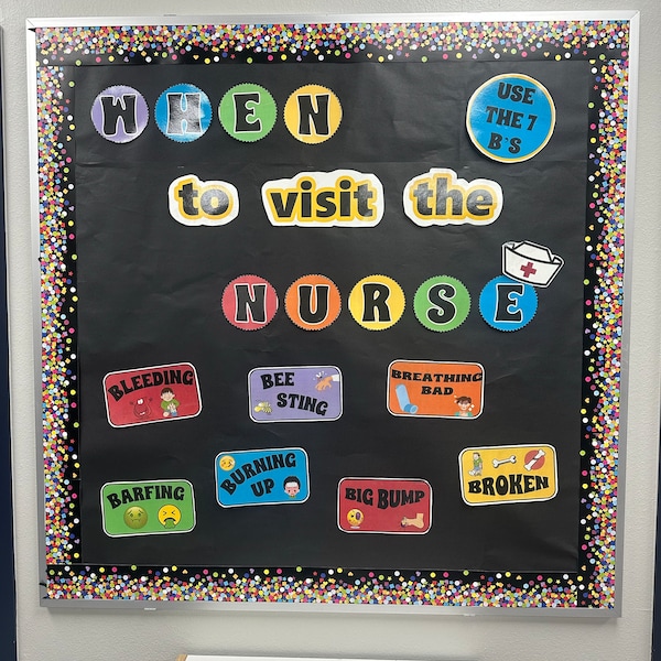 When to Visit the Nurse/7 B's Bulletin Board/door Decor Kit for Nurses ...