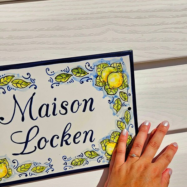 Green Italian House Number Tile, Signs for Home, Personalized Tile ...