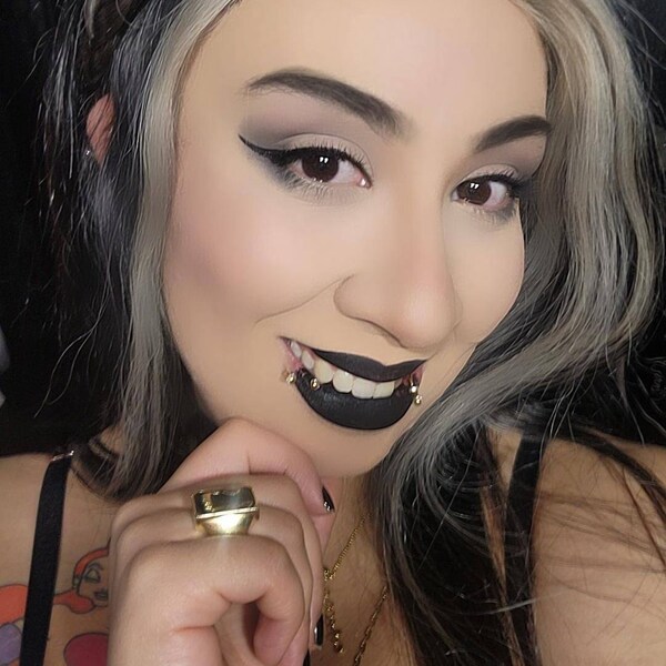 Punk Rivet Stud Lip Piercings, Rivet Tongue Ring, Devil Tooth Lip ...