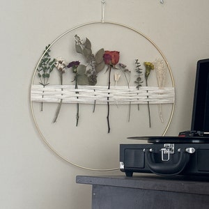 Wildflower Minimalist Boho Wreath Dried Flower Decor Eucalyptus Modern ...