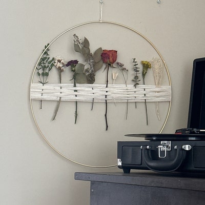 Wildflower Minimalist Boho Wreath Dried Flower Decor Eucalyptus Modern ...