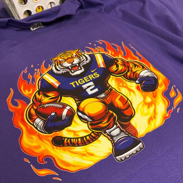 Tiger Football DTF Transfer: Fierce Sports Apparel Design - Etsy