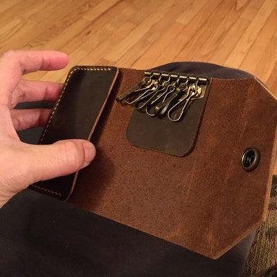 Leather Slim Key Wallet , Leather Key Holder , Leather Key Cover ...