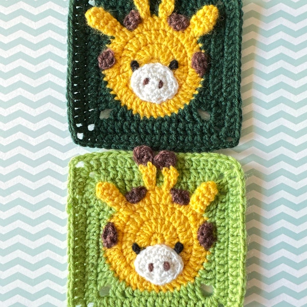 Crochet Giraffe Square Pattern // Giraffe Granny Square Motif ...