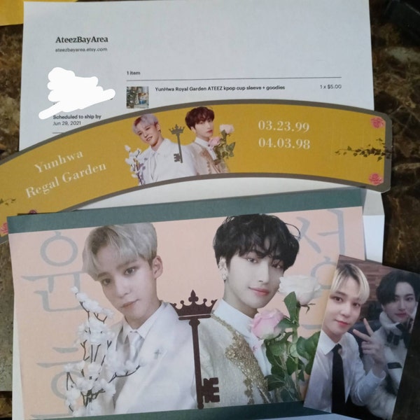 ATEEZ Hi Yunhwa Hi Atiny Yunho Seonghwa Pink Themed Double Sided Fan ...