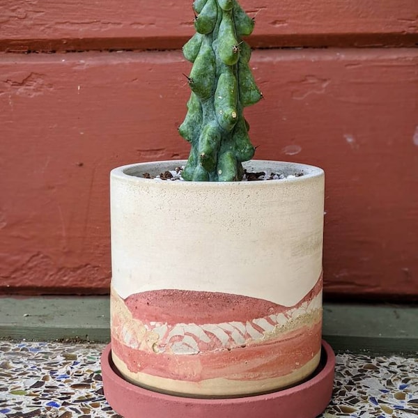 Handmade Concrete Plant Pot: Desert Inspired Southwestern Planter - Etsy
