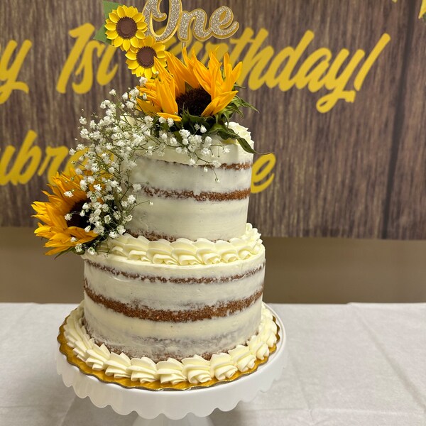 ONE Sunflower Topper, Age Number Topper, First Birthday Sunflower ...