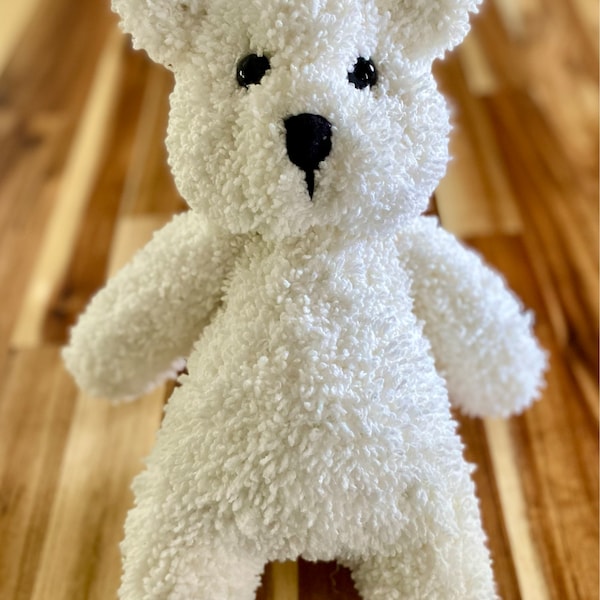 PDF, Curly Teddy Bear Knitting Pattern • 40cm Soft Toy • Flat Knit on 2 ...