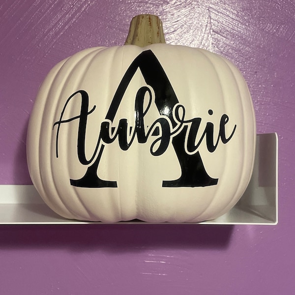 Personalized Pumpkin Vinyl Decal, Monogram and Name , Pumpkin Decor ...