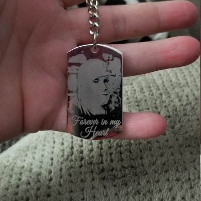 Forever in My Heart in Loving Memory Necklace or Key Chain Remembrance ...