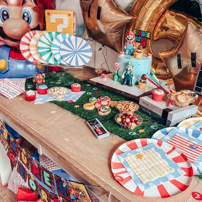 Super Mario Inspired Birthday Banner Mario Bunting Birthday - Etsy