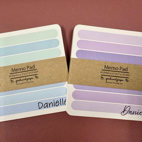 Personalized Minimalist Memo Pads, Custom Gifts For, Him, Her, Journal ...