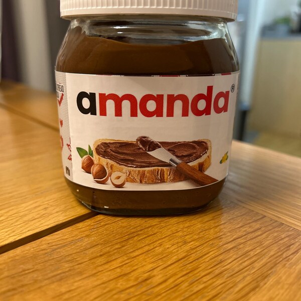 Personalised Chocolate Spread LABEL VINYL STICKER Funny Novelty ...