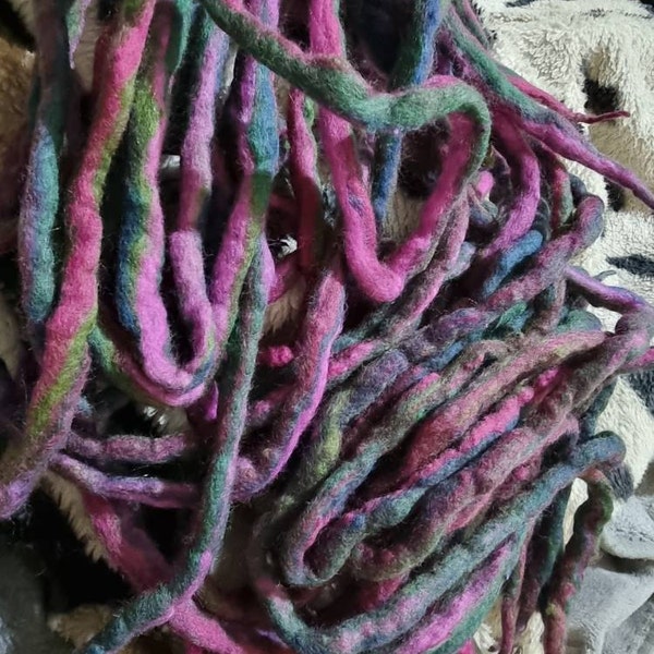 Wool Dreadlocks Light Blue Blend Custom Wool Dreads- Double Ended ...