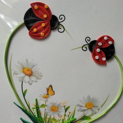 Lightning Bugs Card Quilling Greeting Card Handmade Greeting - Etsy