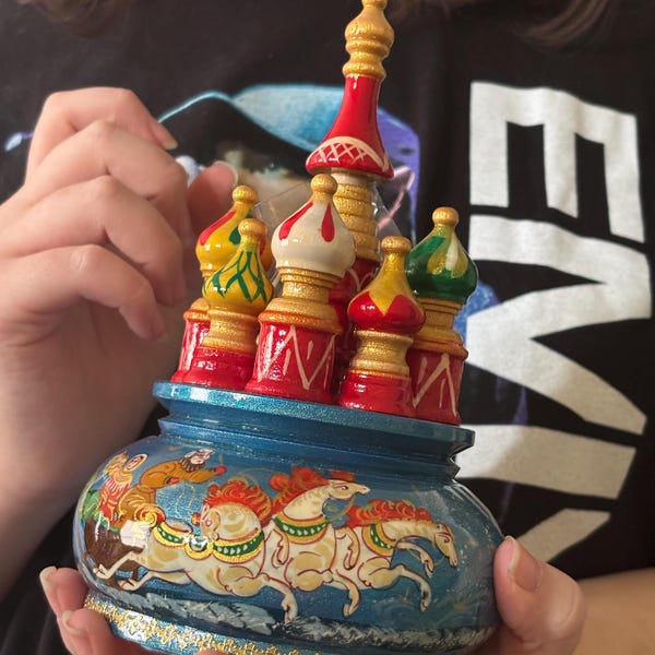 Enchanting Russian Music Box: St Basil's Cathedral, Hand-painted Folk ...