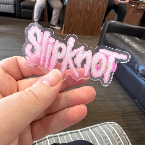 IN STOCK | Cute Pink Slipknot Acrylic 3" Pin - Etsy