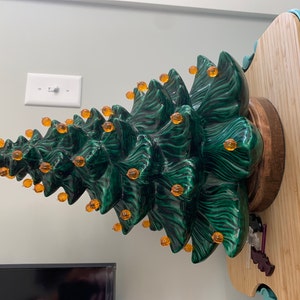 Wood Ceramic Christmas Tree Base With Light - Etsy