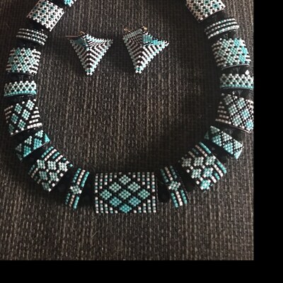 Peyote Pattern Bargello Braid Peyote Cuff / Peyote Bracelet A Sand ...