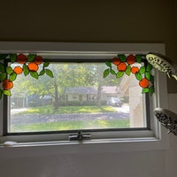 Orange Tree Stained Glass Window Corner Decororange Tree - Etsy Australia
