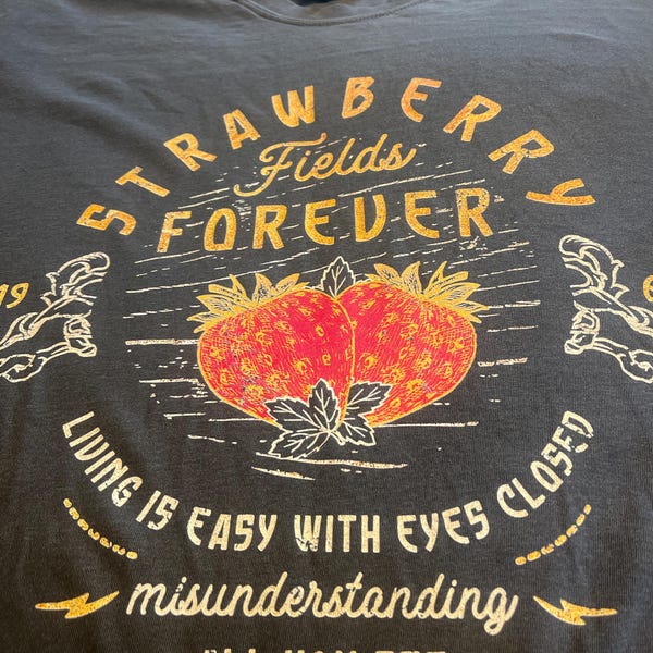 Old School Band Tee, Vintage Retro Band Tee, Beatle Strawberry Fields ...