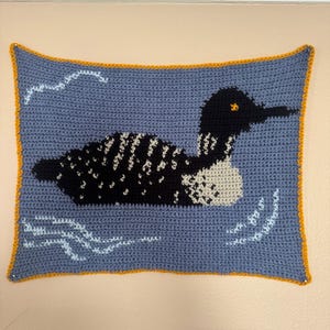 Crochet Color Work Tapestry Loon Pattern - Etsy
