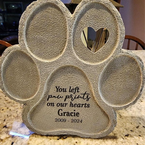Engraved Paw Prints on Our Hearts Paw Print Shaped Personalized Pet ...