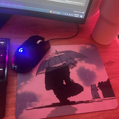Satoru Gojo Rain Mouse Pad Deskmat Anime Jujutsu Kaisen Cat Blue Cute ...