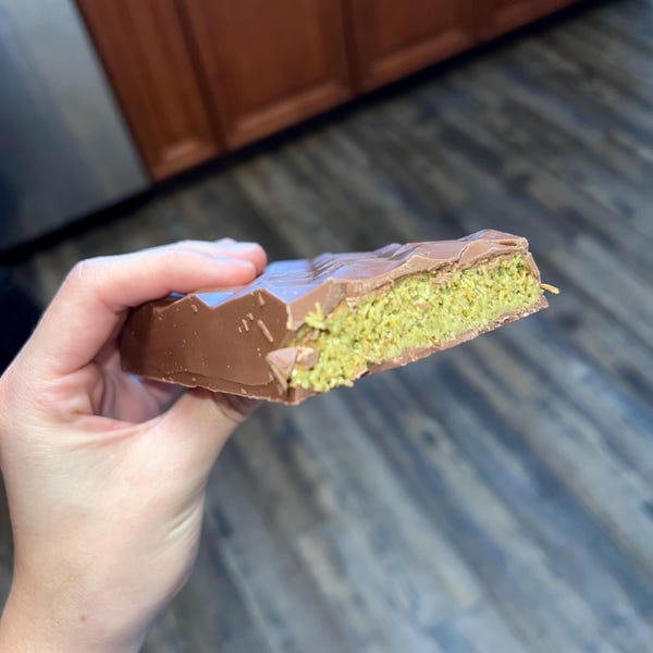 Handmade Large Kunafa Knafeh Pistachio Belgian Milk Chocolate Bar