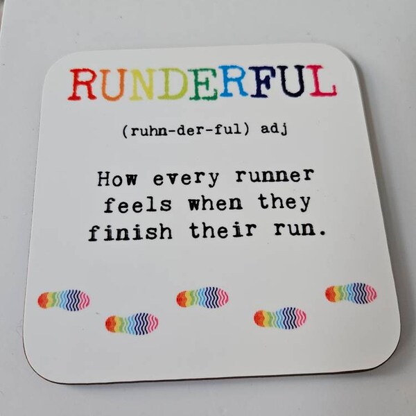 Runderful - Fun Gift for Runner 'runderful' Definition Coaster ...