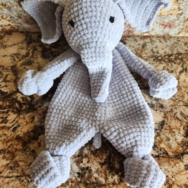 Pattern Crochet Animal, Baby Elephant Comforter, Crochet Snuggler Toys ...